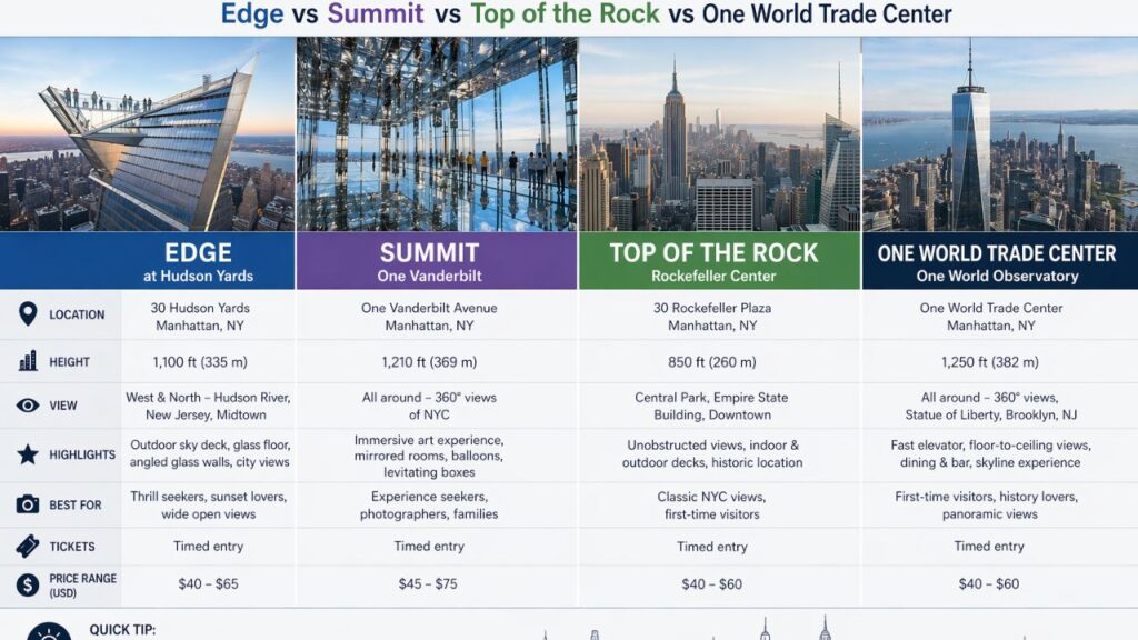 NYC Observation Decks Comparison – Edge vs Summit vs Top of the Rock vs ...