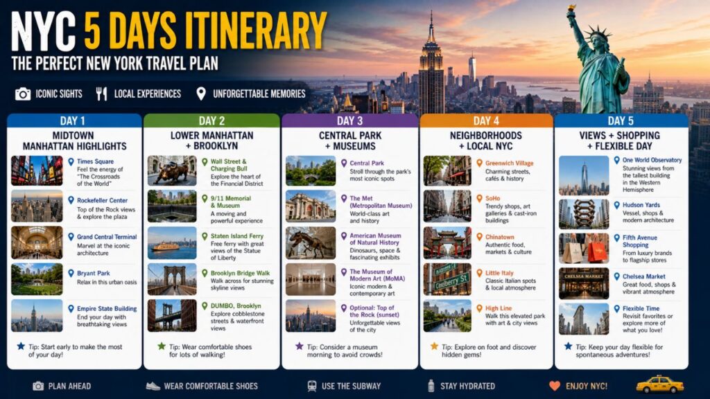 NYC Itinerary 5 Days – The Ultimate New York Travel Plan (2026 Guide ...